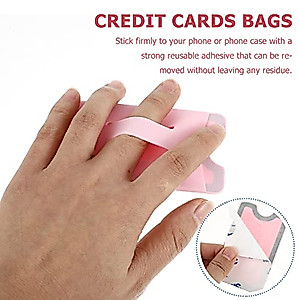 Gatuida Smartphones 5pcs for Supple Accessories Phone, Phone Stick on Credit Cell Smartphone Holder Practical Compatible Mobile Back Business Patch Women Pouches Cards Id Shop Cover Pocket Wallet