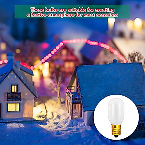 Retisee Christmas Village Light Bulbs, 0.7W 120V Christmas Village Replacement Light Bulbs, E12 Base T20 LED Night Bulbs Accessory for Christmas House Replacement Bulbs Accessories (6 Pcs)
