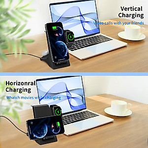 Wireless Charger, 4 in 1 Wireless Charging Station Compatible with Samsung/iWatch/Airpods, and Other Qi-Certified Charging Dock