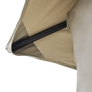 Meetleisure Outdoor Metal Gazebo, 10"x12" Patio Gazebo Double Vent Canopy Gazebo with Mesh Sidewalls, Gazebo Tent with Metal Frame Easy to Set Up for Patio Lawn and Backyard, Beige Top