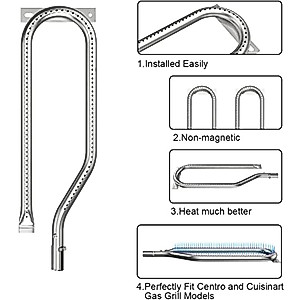 LS'BABQ Replace Parts Heat Plates and Grill Burner Tube Replacement for Cuisinart CGG-306 Heat Plates 306-20087, Megamaste 820-0033 820-0033M 820-0007B Grill, Set of 2