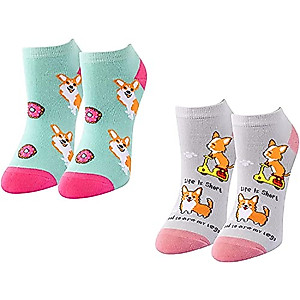 Zmart Funny Corgi Gifts for Corgi Lovers Women, Novelty Ankle Corgi Socks Gifts for Her