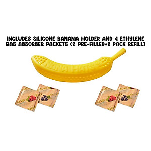 NANA HATS Produce Protector | As Seen on Shark Tank | Keep Produce Fresh for Longer | Includes Silicone Banana and 4 Ethylene Gas Absorber Packets