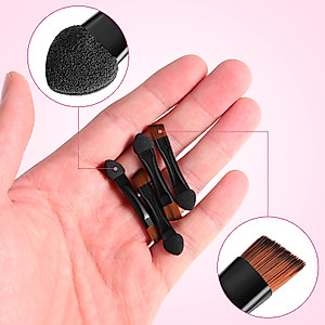 Lurrose Double Sided Eye Shadow Sponge Applicator Eye Brow Make Up Brush Portable Makeup Tool 20pcs (Black)