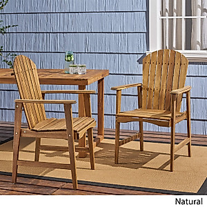 GDFStudio Outdoor Weather Resistant Acacia Wood Adirondack Dining Chairs (Set of 2), Natural Finish
