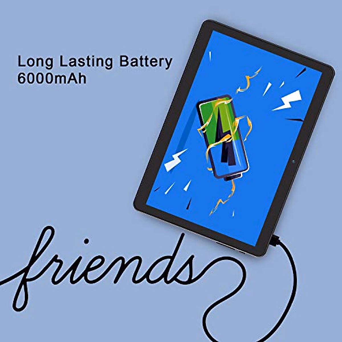 Android Tablet 10 Inch, 5G WiFi Tablet, Quad-Core Processor, 1GB RAM, 16GB ROM,800x1280 Touch Screen Full HD Display, Bluetooth, GPS, OTG – Black