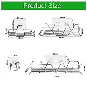 Diesisa Shower Shelves, 5 Pack Shower Organizer with Soap holder, No Drill Shower Shelf For Inside Shower With Adhesive Shower Caddy Organizers for Toilet Bathroom Dorm Kitchen