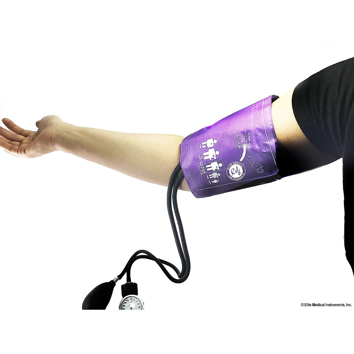 EMI Deluxe Aneroid Sphygmomanometer Manual Blood Pressure Monitor Adult Cuff Set with Case - #217 (Purple BP + Stethoscope Set)