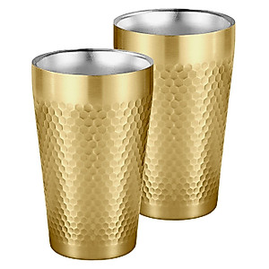 BEFOY Stainless Steel Cup - 16oz Pint Cups Drinking Glasses Water Beer Cup Unbreakable Hot & Cold Drinking Cups for Home Office Party & Outdoor Camping(Silver)