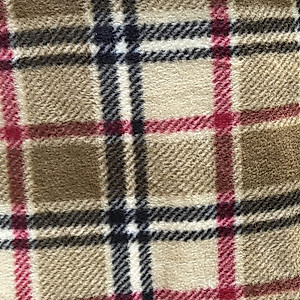 Proper Plaid Anti-Pill No-Sew Throw Fleece Fabric Kit (72x60), Beige