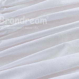 Brandream White Nursery Bedding Farmhouse Girls Crib Bedding Princess Baby Blanket Set 3 Piece, White Fitted Sheet, Ruffle Crib Skirt