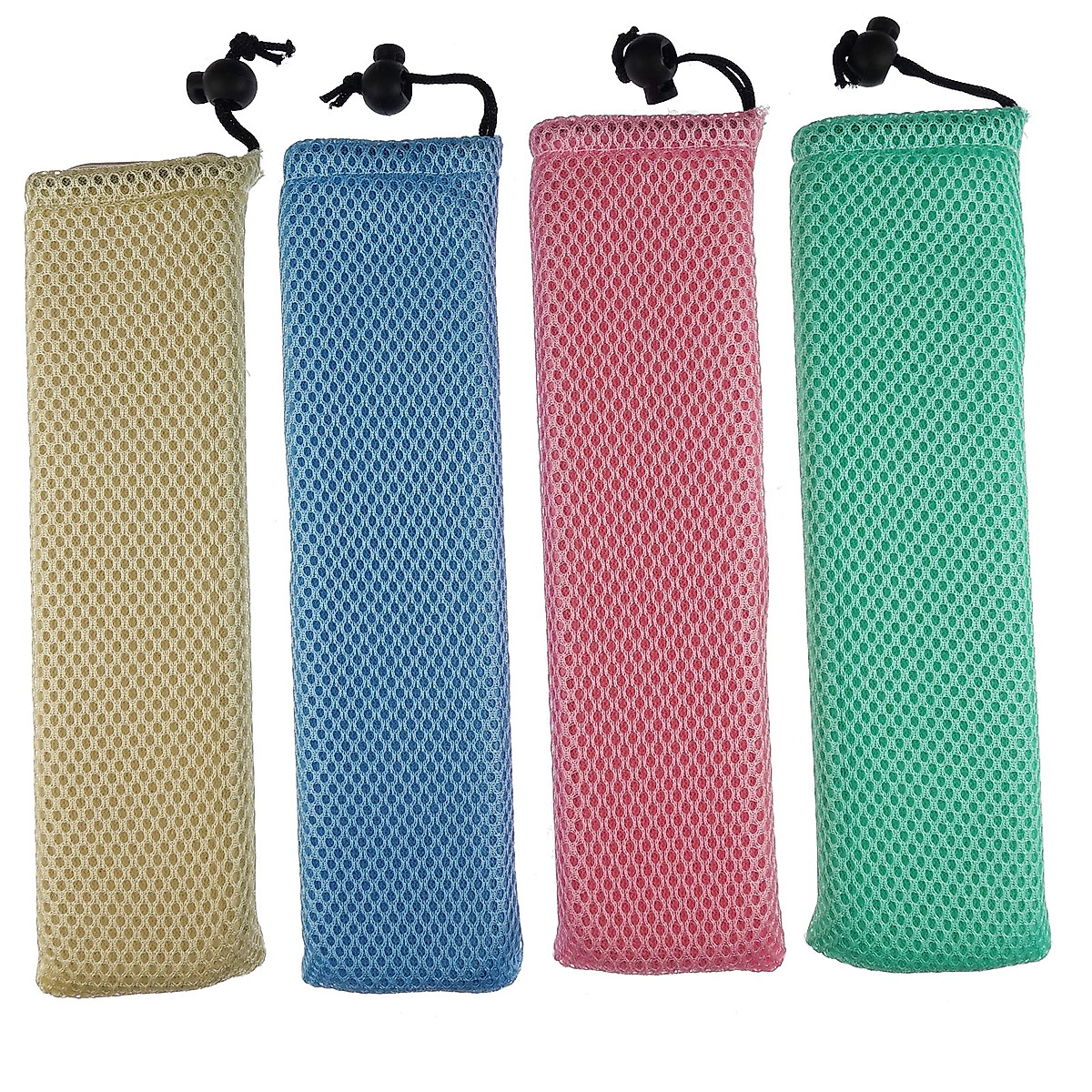 Zelerdo 4 Pack Portable Travel Tableware Storage Box Case for Cutlery Kit (Blue Green Beige Pink)