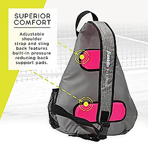 Franklin Sports Pickleball Bags - Pickleball Sling Bag Backpack for Gear + Equipment - Pickleball Bag for Men + Women - Holds Paddles, Pickleballs + Accessories - Official US Open Pickleball Bag