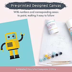 Pink Picasso Kits Paint by Number for Kids Ages 5-12 | DIY 8x10 Beginners Kids Paint Set Color by Numbers Canvas Painting Kits | As Seen On Shark Tank & Oprah's Favorite Thing| (Robot)