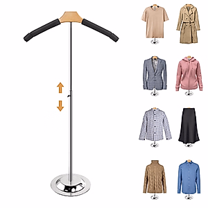 Fumingpal 20-35 Inch Height Adjustable Shirt Display Stand, T Shirt Display Stand for Vendors, Shirt Rack for Clothing Dress Garment Coat Retail (Black, 1 Pcs)