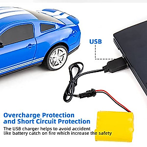 BDTCTK Remote Control 1/24 Ford Mustang Shelby GT500 RC Model Car, Toys for Kids and Adults Blue