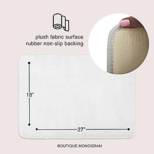 Custom Initial Letter Bath Mat, Memory Foam Cushion Bathroom Rug, Fuchsia, Pink, Green, Red, Orange, Blue, Purple, Black, Tan, Peach, Personalized, Monogrammed