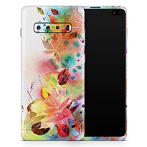 DesignSkinz Neon Colored Watercolor Branch Protective Vinyl Decal Wrap Skin Cover Compatible with The Samsung Galaxy S20 (Screen Trim & Back Glass Skin)