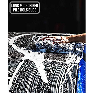 Emoly New Car Wash Mitt, 2 Pack Premium Soft Cyclone Microfiber Washing Gloves, Holds Tons of Sudsy Water for Effective Washing, Machine Washable, Lint Free, Scratch Free - Blue