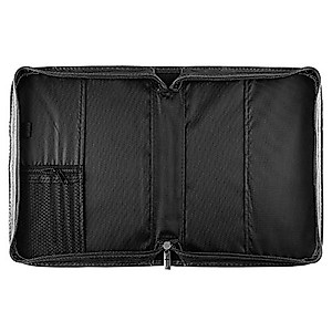 Christian Art Gifts Men/Women's Classic Bible Cover Faith Badge, Black Faux Leather, Medium