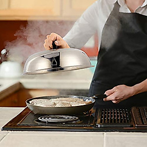 NEWANOVI Griddle Accessories for grills, Stainless Steel 12 Inch Basting Cover and Heavy Duty Cast Iron Grill Press Kit, Perfect for Flat Top Hibachi Grill, Making Hamburger Bacon Steak