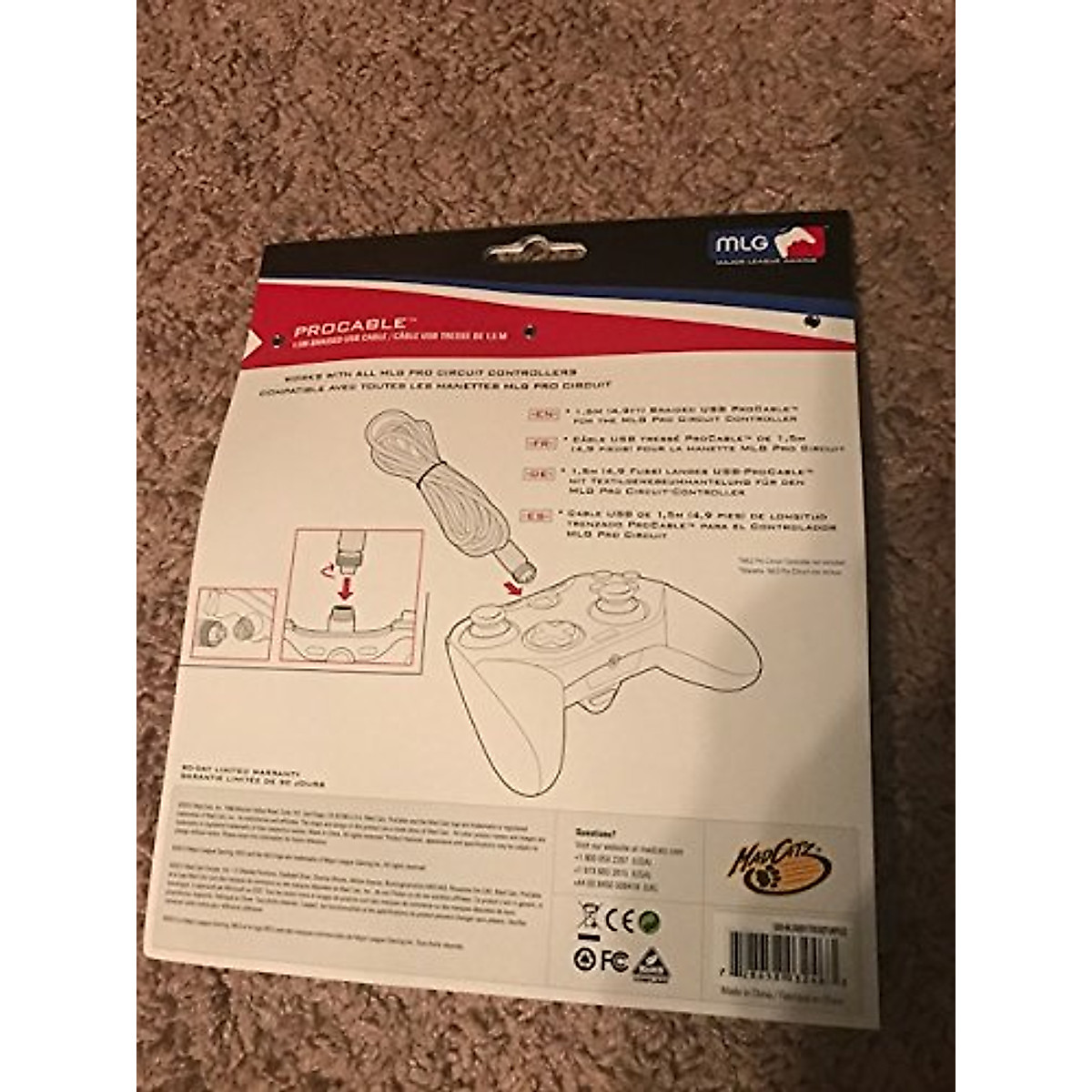 Mad Catz USB Cable MLG PRO Fightstick Controller 1.5M (4.9 feet) TE2 TE2+ Purple