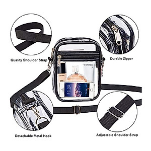 Clear Purse Bag Stadium Approved,Small See Through Sling Crossbody Bag For Women,Transparent Handbag For Concerts Sports Events Festivals Prom Party Present