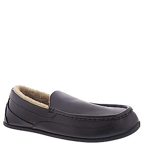 Deer Stags Men's Spun Slipper, Black Faux Leather, US Men's 16 Med