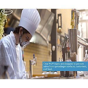 Clear Mask Pro (10 Pack), Clear Hygienic Open Mouth Shield For Restaurants, Food Handlers and Retail -Ultralight Weight Recyclable Mask. -Not For Protection.