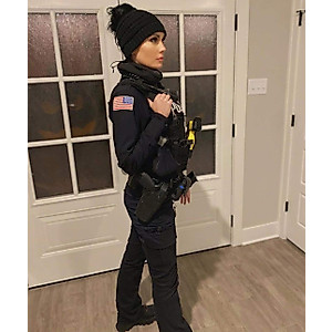 Funky Junque Solid Ribbed BeanieTail Messy Bun High Ponytail Beanie - Black