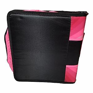 Yagoolh Case-it 2-in-1 Zipper D-Ring Dual Binder, 2 Sets of 2-Inch Rings, Pink V2, DUAL-301-P