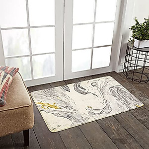 HAOCOO Bathroom Rugs 2'x 3' White Marble Faux Wool Bath Mat Non-Slip Door Carpet Soft Luxury Microfiber Machine-Washable Floor Rug for Doormats Tub Shower (2'x 3', Beige Marble)