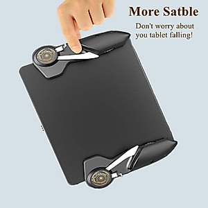 Rakizbe PUBG Controller for Tablet 4 Triggers [6 Finger Operation] Sensitive Shoot Aim Trigger Gamepad Grip, Support 10-12.9 inch iPad & Tablet (Thickness < 10mm), Black