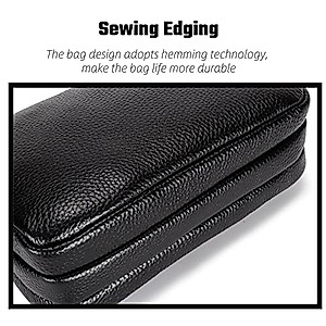 FUKUTAI Genuine Leather Crossbody Bags Shoulder Purses for Women - Real Leather Lightweight Soft Crossbody Bag Pocketbook (Black)