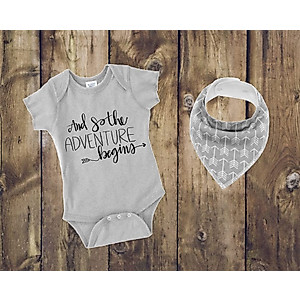 Pregnancy Gift Est 2023-New Parents Gifts-Mommy and Daddy Est 2023 11 oz Mug Set -"And So The Adventure Begins" Romper (0-3M)-Top Mom and Dad Gift Set for New Parents to Be-Gender Reveal