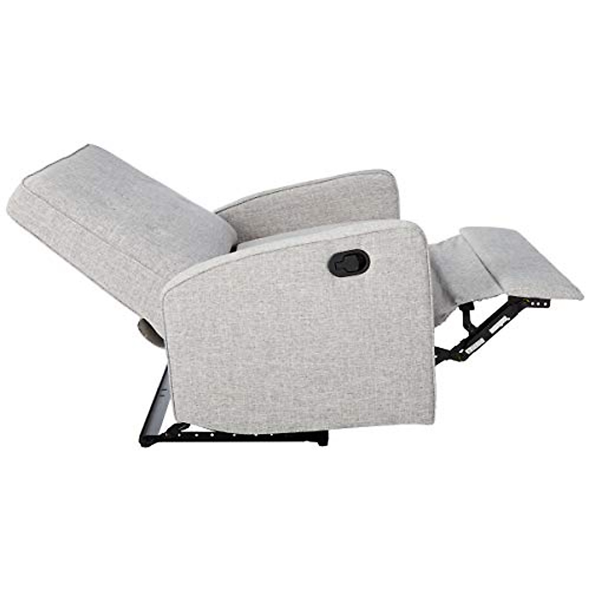 GDFStudio Christopher Knight Home Calliope Buttoned Fabric Reclining Loveseat, Light Grey Tweed / Black