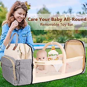 Diaper Bag Backpack Multifunctional Diaper Backpack with Extension Pad for Baby Boy and Girl Travel Baby Bag for Moms Dads