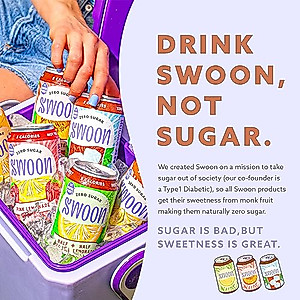 Swoon Iced Tea Variety Pack - Low Carb, Paleo-Friendly, Gluten-Free Keto Drink - Half + Half Iced Tea Lemonade, Peach Iced Tea, and Sweet Tea - 12 fl oz (Pack of 12)