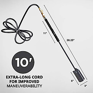 Ivation 500,00 BTU Propane Torch, Heavy Duty Weed Burner, Extra Long 10’ Hose, Adjustable Flame Control & Flint Ignitor, Outdoor Weed Killer for Weeds, Snow Melting, Roofing, Roads & More