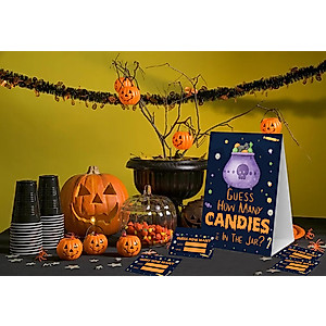Halloween Baby Shower Decorations,Guess How Many Candies Are In The Jar,Baby Shower Game,Bridal Shower Candy,Halloween Party Favors Supplies,Thanksgiving Party,1 Sign & 50 Guess Cards-D4