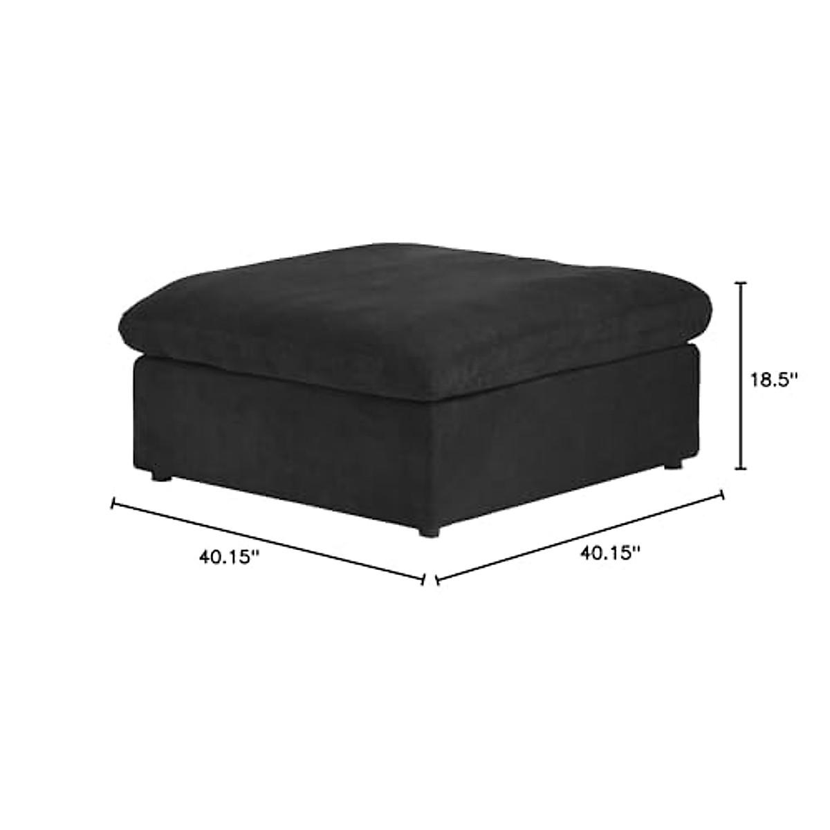 Sdorens Convertible Modular Sectional Sofa, Ottoman Seat Cube, Customizable Modular Sectional Sofa for Living Room Office Apartment, Black