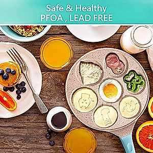 Nonstick Pancake Pan for Kids, Egg Pancake Molds Griddle Pan Stovetop Kids Pancake Maker Pan for Pancakes Flapjack Maker Blini Pan Nonstick Griddle Pan Tortillas