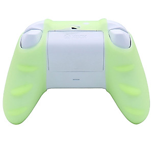 RALAN Controller Cover Silicone, Silicone Controller Cover Skin Protector in Dark Compatible for Xbox Series Controller (Black Pro Thumb Grip x 8,Cat + Skull Cap Cover Grip x 2) (Green)