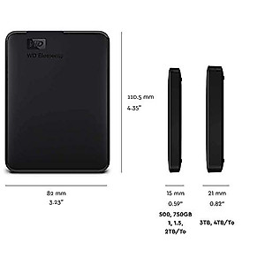 Western Digital 1TB Elements Portable External Hard Drive - USB 3.0 - WDBUZG0010BBK-WESN (Renewed)