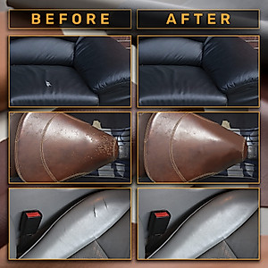 Master Manufacturing Leather Repair Kit — Restor-it No Heat Leather & Vinyl Repair for Furniture Fabric Car Seat Boat Seats Sofa Couch Leather Paint Kit Black Blue Brown Red & 3 More Touch Up Colors