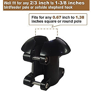 Garbuildman Squirrel Baffle Accessory for Bird Feeder Pole, Pole Mounted Buckle Stopper for Bird House Guard, 1 Pack (Baffle Not Included)