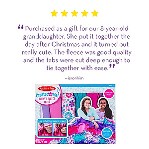 Melissa & Doug Created by Me! Flower Fleece Quilt No-Sew Craft Kit (48 squares, 4 feet x 5 feet)