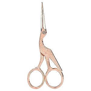 Stork Scissors Embroidery Rose Gold Crane Design Bird Stork Shears Vintage Dressmaking Tailor Scissors Sewing Shears for DIY Embroidery/Crafting/Needle Work & Art Work 11.5 * 4.8cm/4.5 * 1.9inc