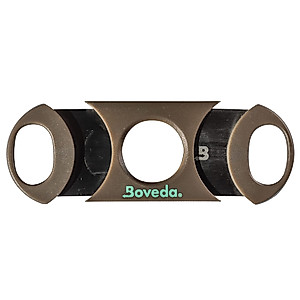 Boveda Cigar Cutter with Stainless Steel Double-Guillotine Blades and Large Finger Holes; Utility knife for Up to 64-Ring Gauge