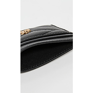 Tory Burch Women's Kira Chevron Card Case, Black, One Size